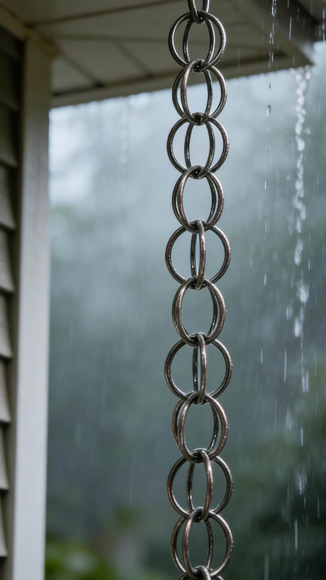 Modern Ring Rain Chain, Decorative Gutter Downspout Alternative ...