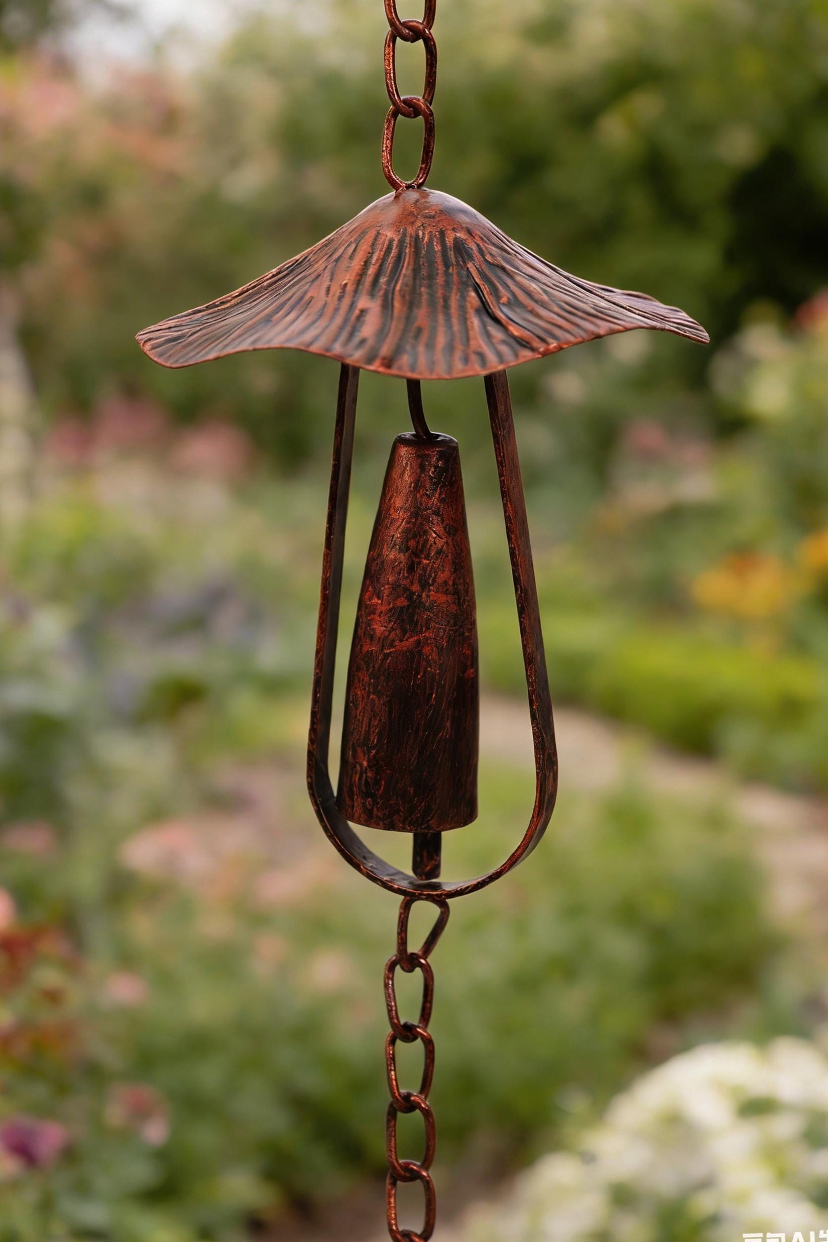 Custom Mushroom Rain Chain With Bell Garden Decor - Etsy