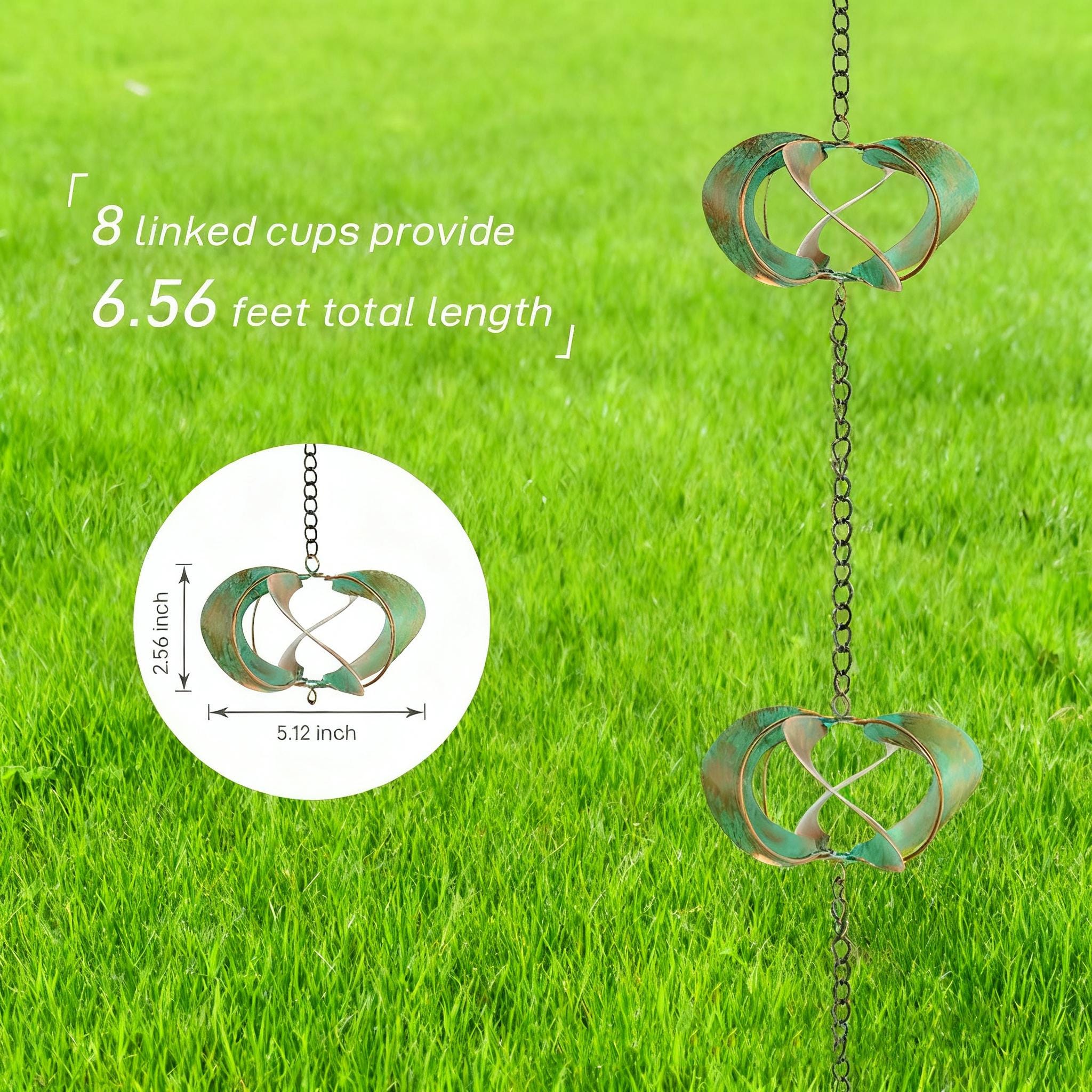 Custom Rotating Rain Chain for Gutters – Antique Copper Downspout ...