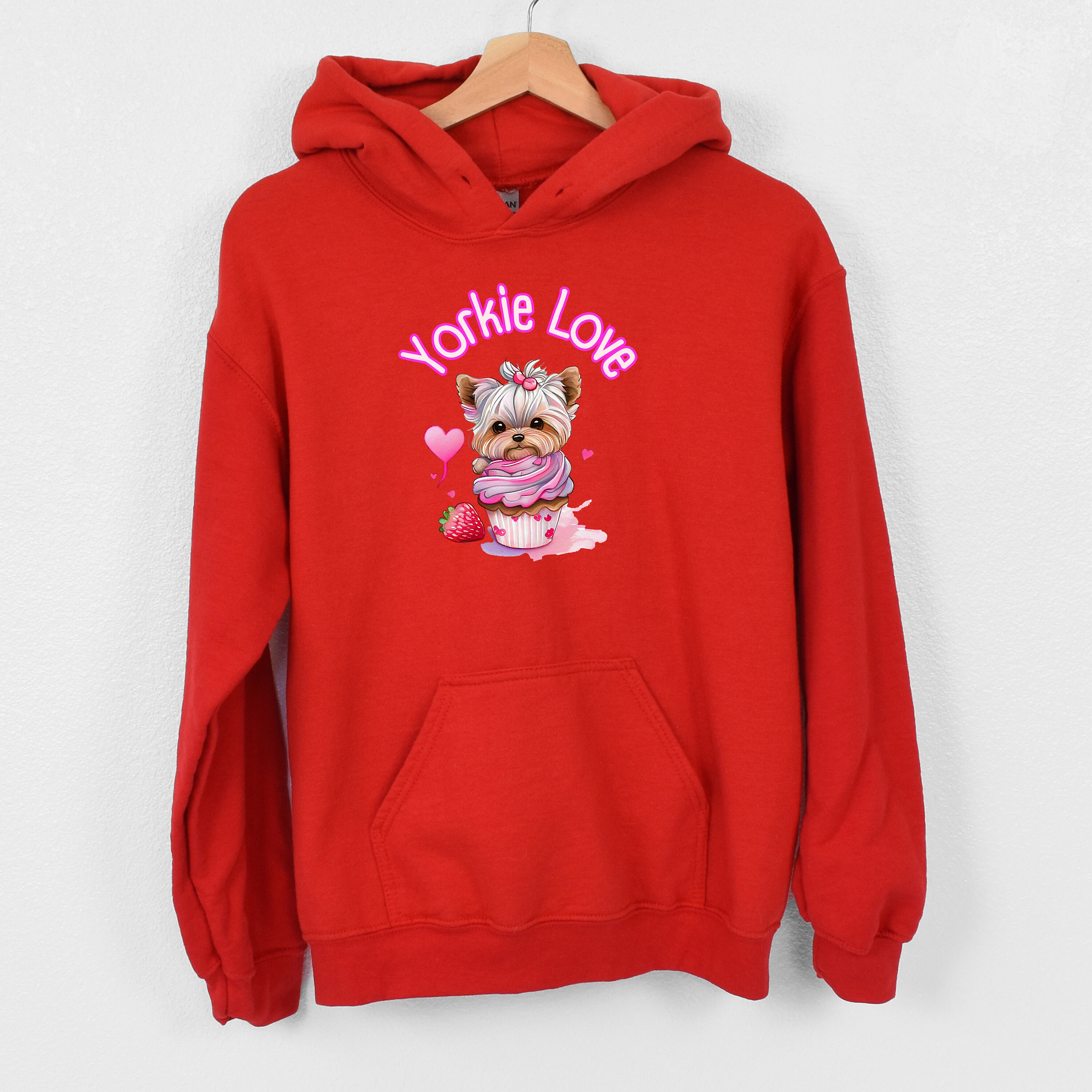Yorkie Love Dog Hoodie Dog Apparel for Yorkie Lovers Pet Clothing With ...