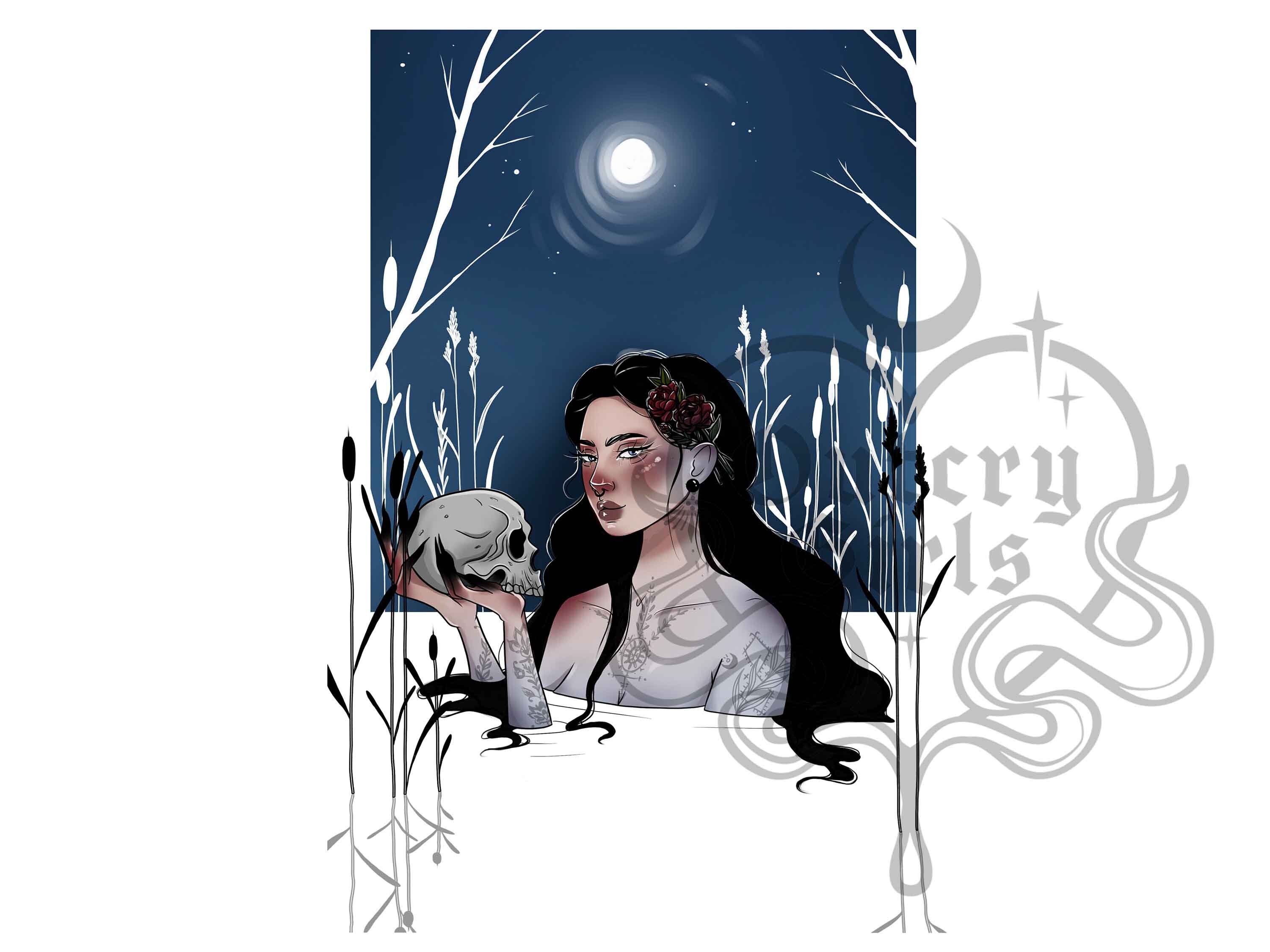 Rusalka Art Print, Slavic Mermaid Art Print // Slavic Folklore ...