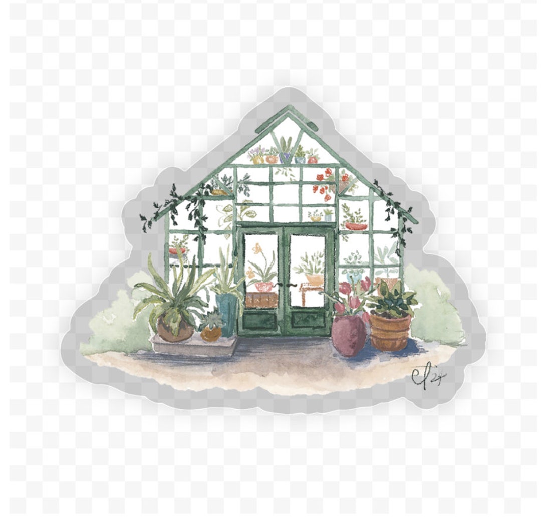 3 Inch Greenhouse Sticker, Mini Greenhouse, Tiny Greenhouse Sticker ...