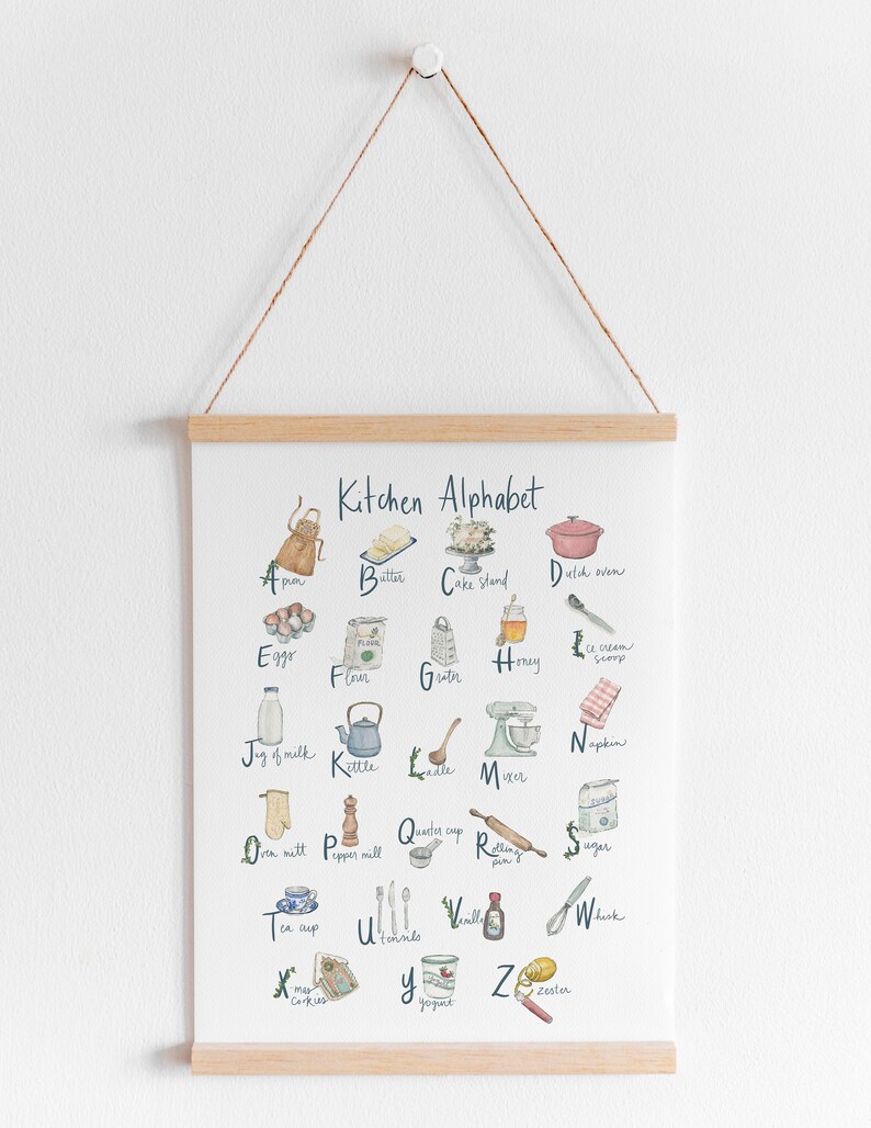 Kitchen Alphabet Baking Alphabet Dining Room Alphabet Kitchen Decor ...