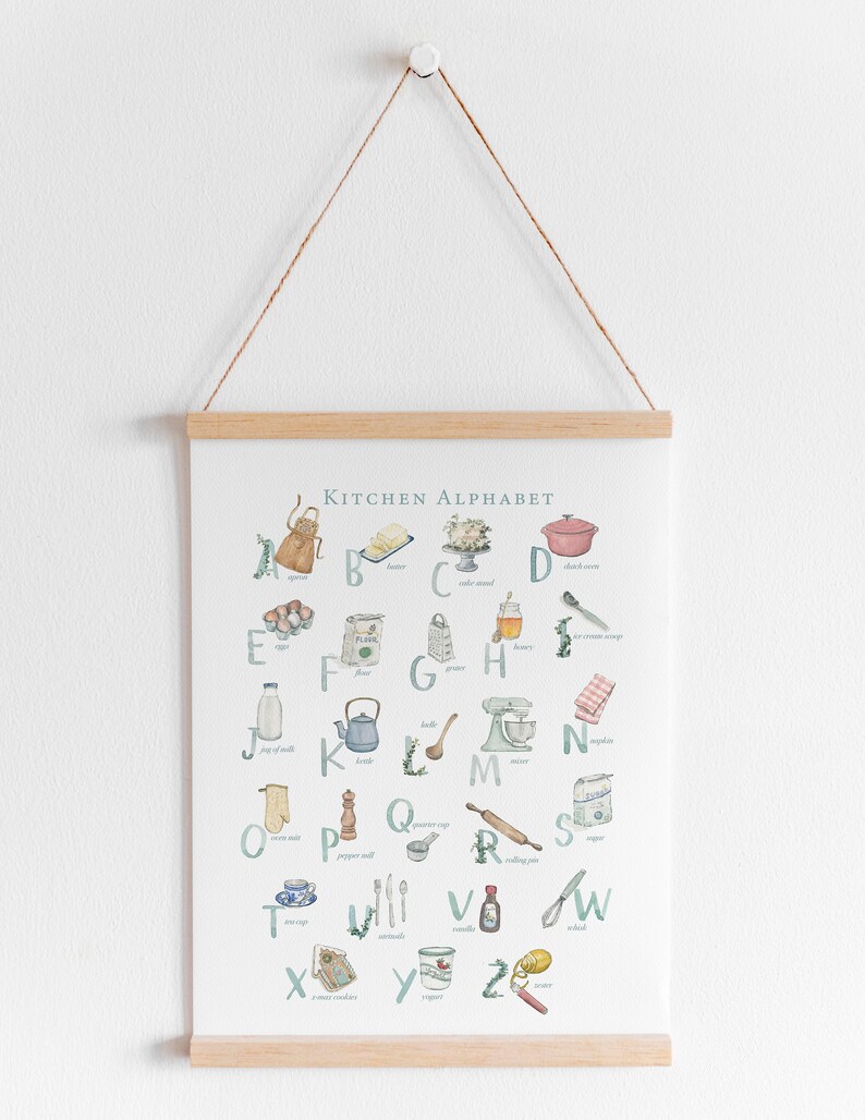 Kitchen Alphabet Baking Alphabet Dining Room Alphabet Kitchen Decor ...