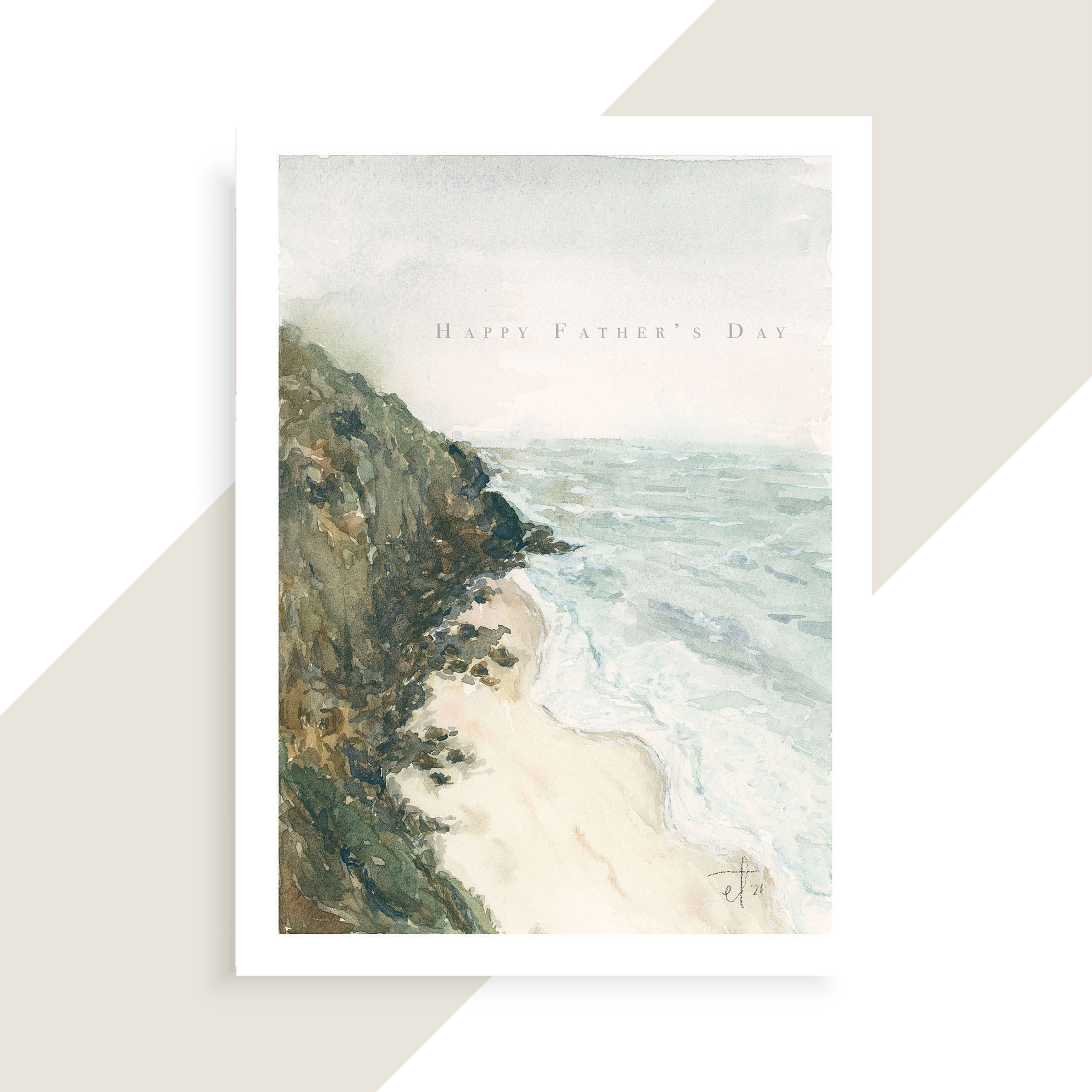 Watercolor Ocean Father's Day Card Watercolor Card for - Etsy