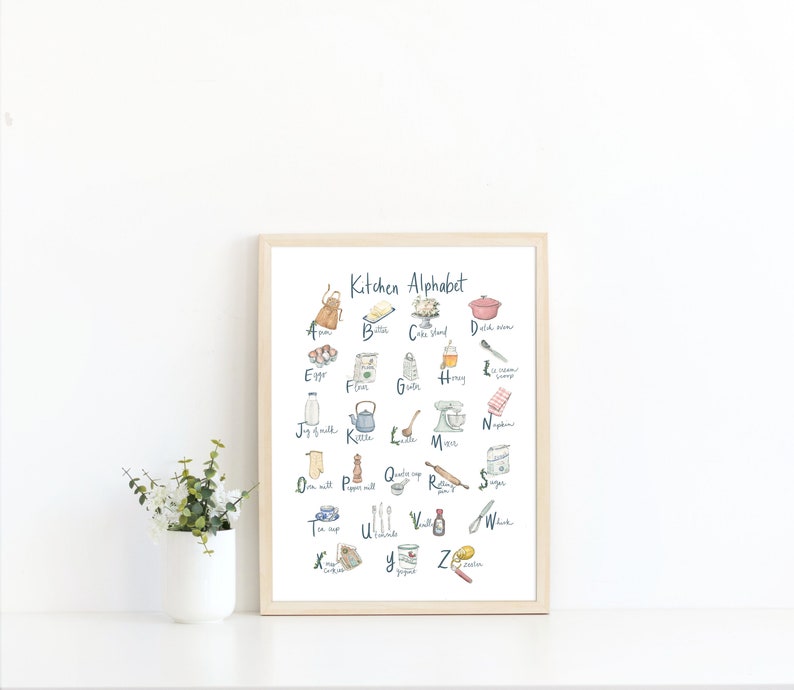 Kitchen Alphabet Baking Alphabet Dining Room Alphabet Kitchen Decor ...