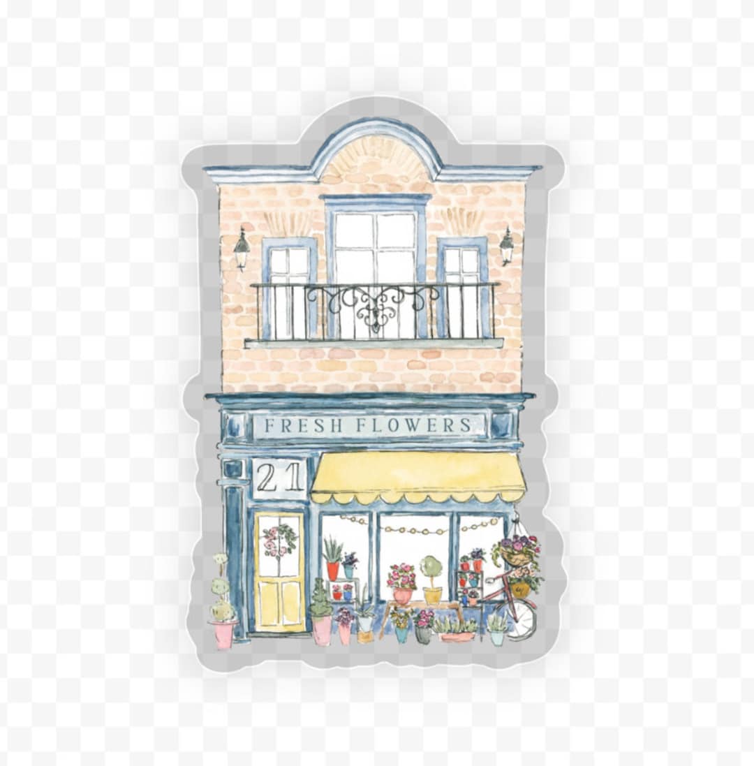 Flower Shop Sticker, European Storefront, 2 Inch Sticker, Fresh Flowers ...