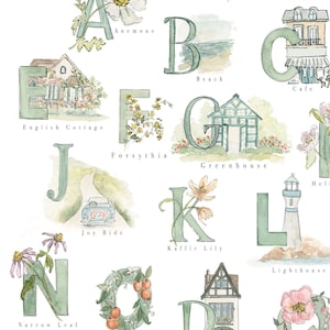 Nursery Alphabet- Spring Alphabet- Flower Alphabet- Alphabet Poster ...