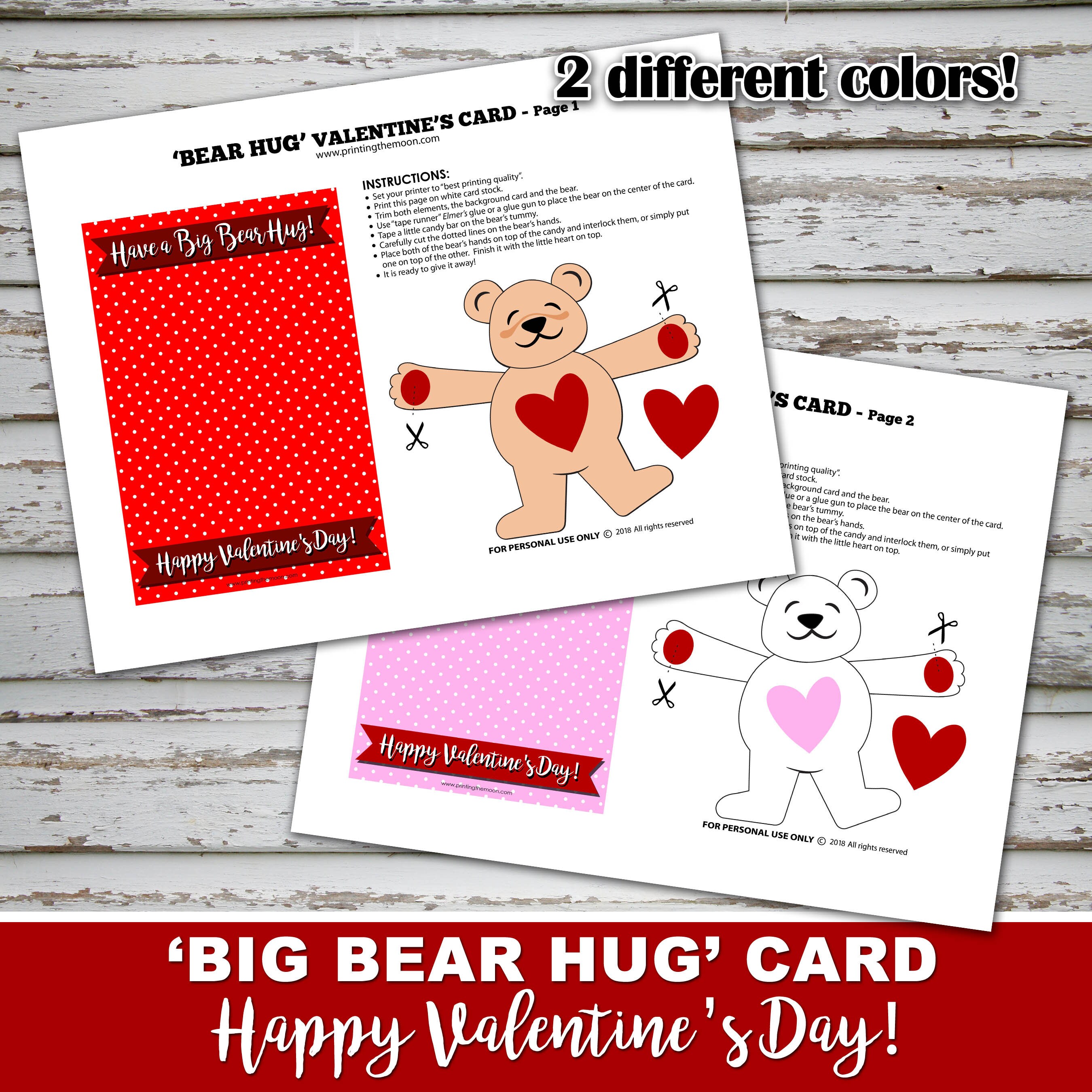 VALENTINE'S Day BIG HUG Card-a Hug With Chocolates-valentine's Day ...