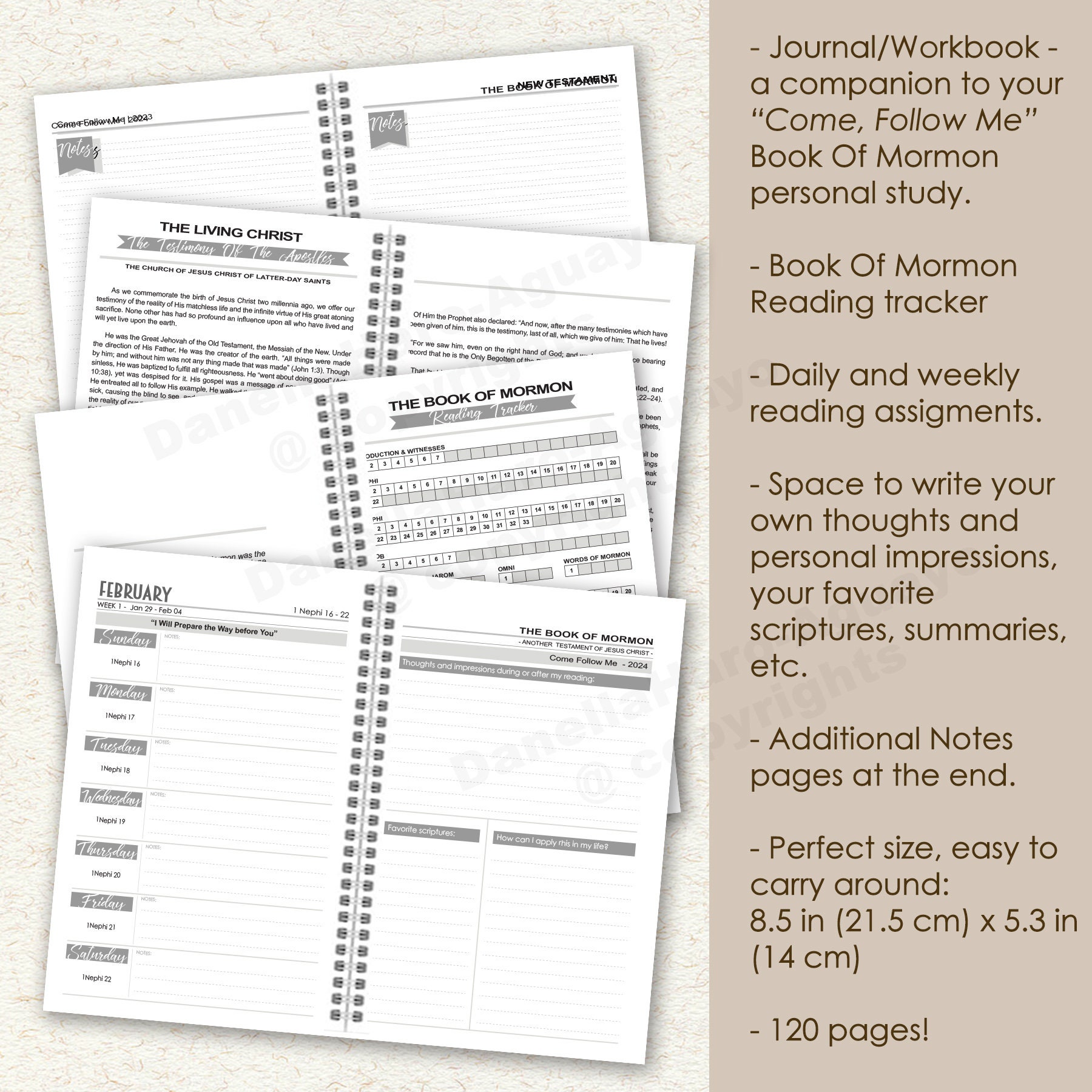 Book of Mormon, Come Follow Me Study Guide 2024 Scripture Study Journal ...