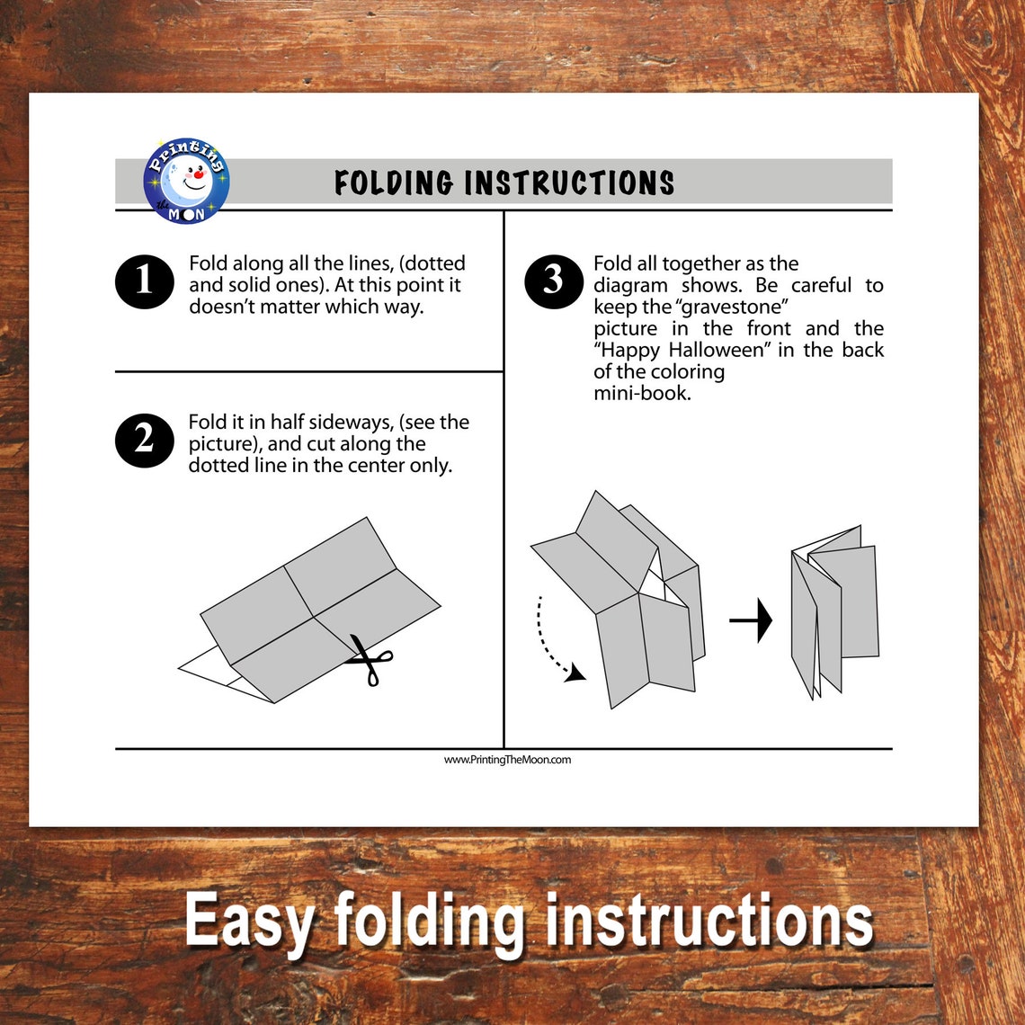 HALLOWEEN Mini Book to Color in - PDF File - Easy Foldable- Super Cool ...