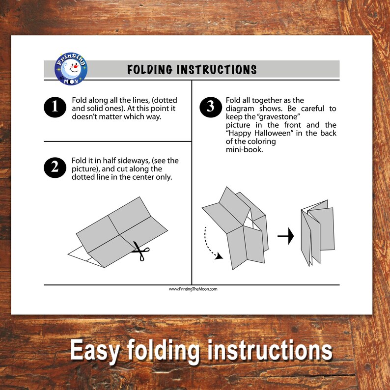 HALLOWEEN Mini Book to Color in - PDF File - Easy Foldable- Super Cool ...