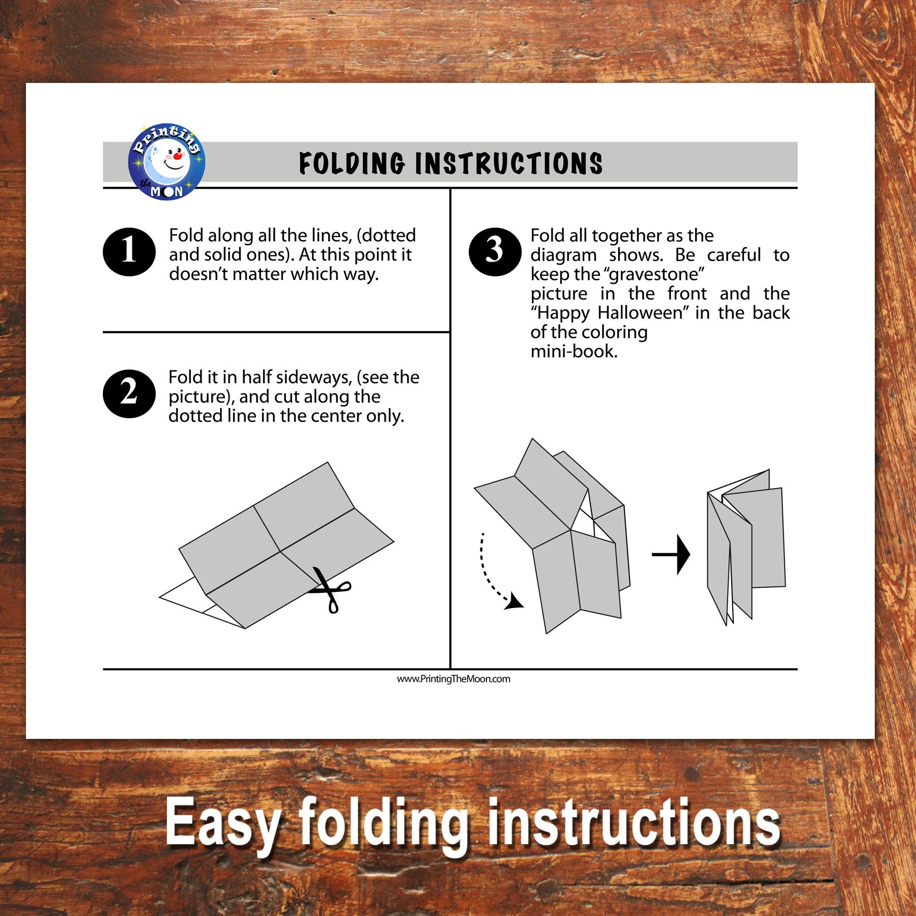 HALLOWEEN Mini Book to Color in - PDF File - Easy Foldable- Super Cool ...