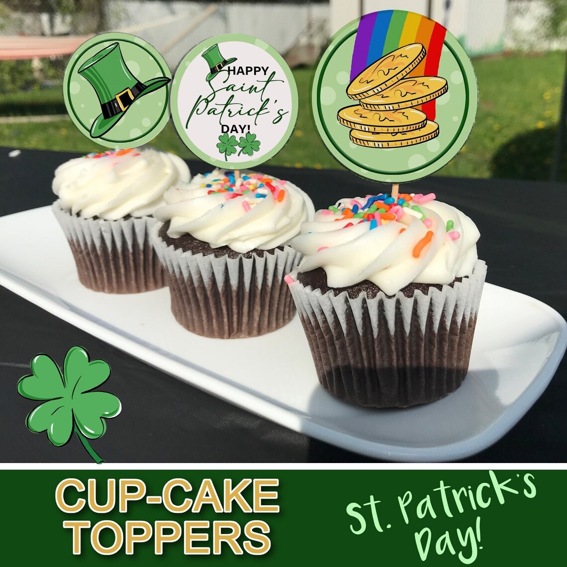 ST PATRICK'S Day Cupcake Toppers Happy St.patrick's Day School Party ...