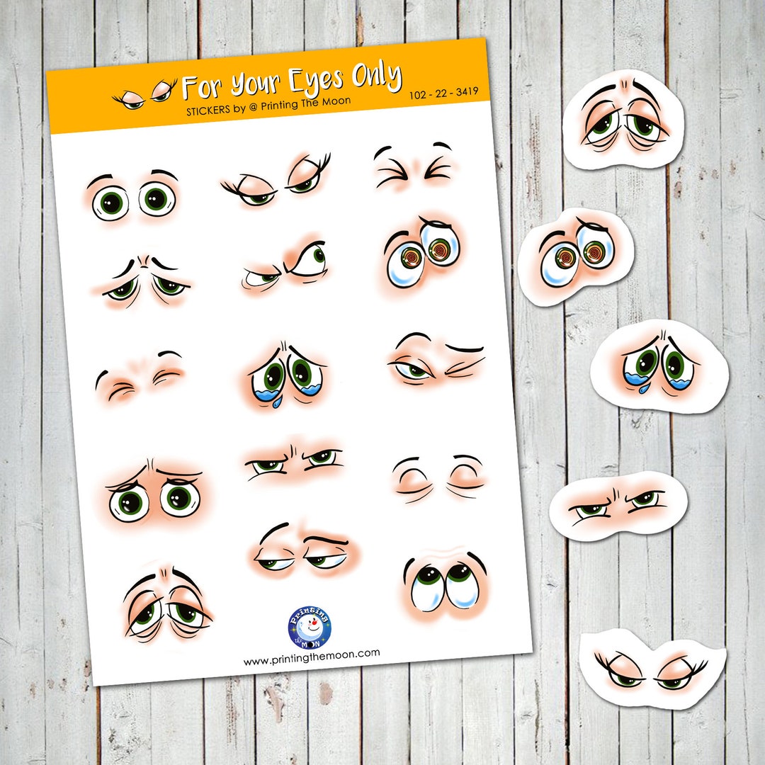OJOS EXPRESIVOS Hoja de pegatinas EXPRESIONES Hoja de pegatinas de ...