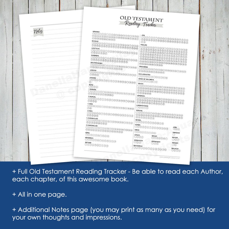 Old Testament Reading Chart: Bible Study Tracker -instant Download -PDF ...