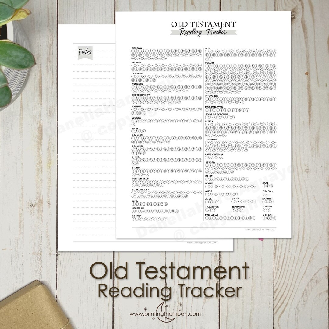 Old Testament Reading Chart: Bible Study Tracker -instant Download -PDF ...