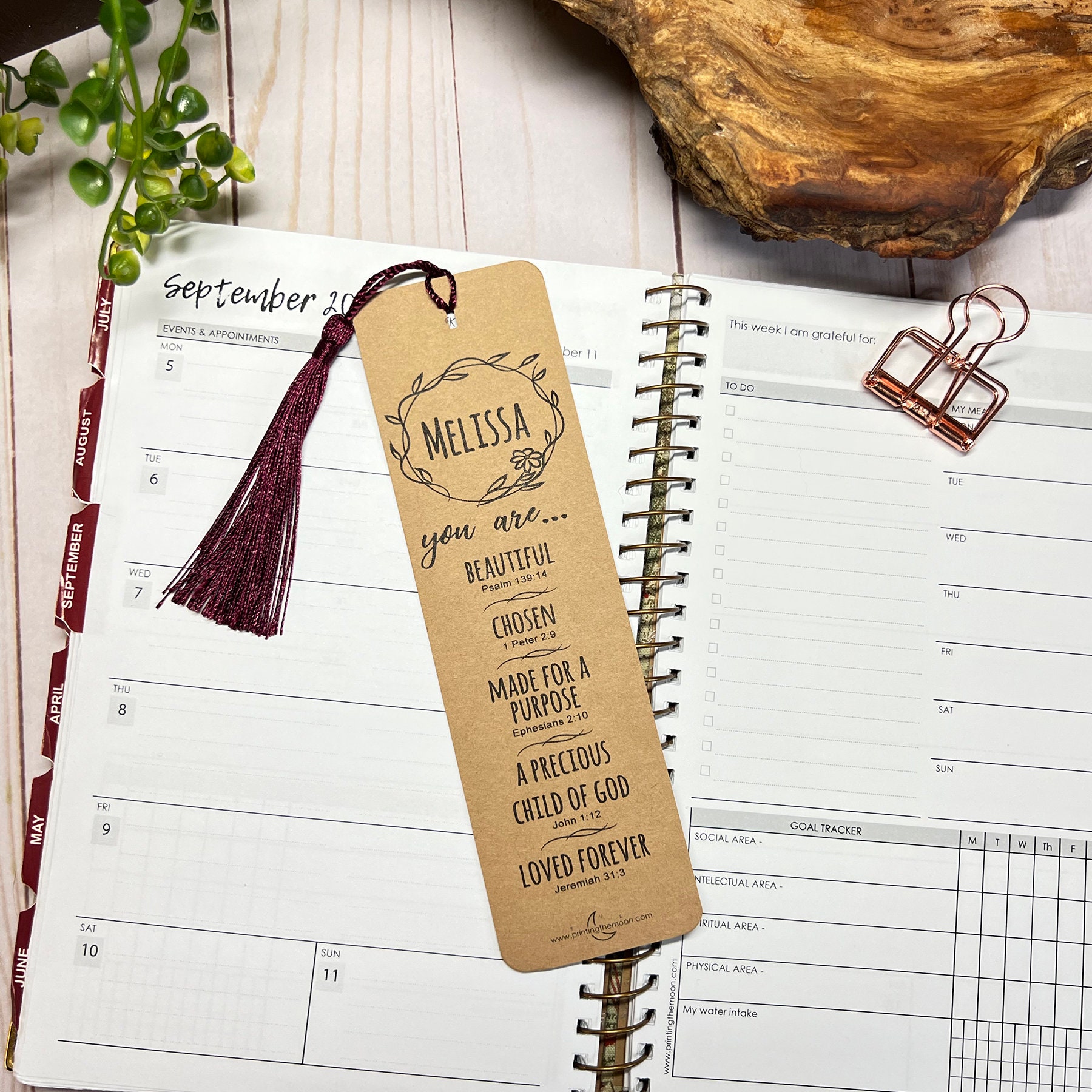 CUSTOM KRAFT BOOKMARK for Women, Custom Name, Gift for Book Lovers ...