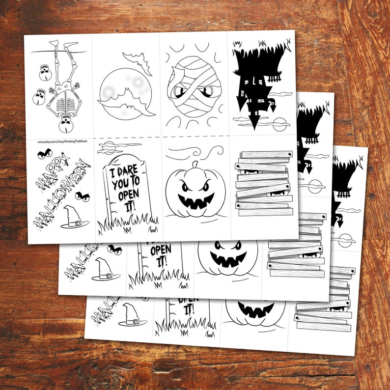 HALLOWEEN Mini Book to Color in - PDF File - Easy Foldable- Super Cool ...