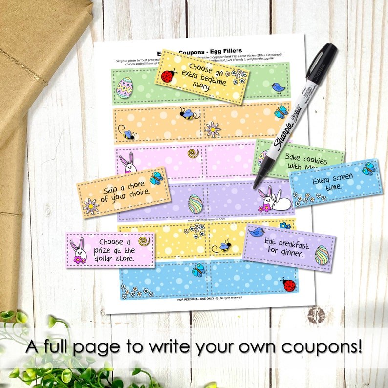 Easter Egg Hunt Coupons: Kids Reward Tags -PDF Download - Etsy