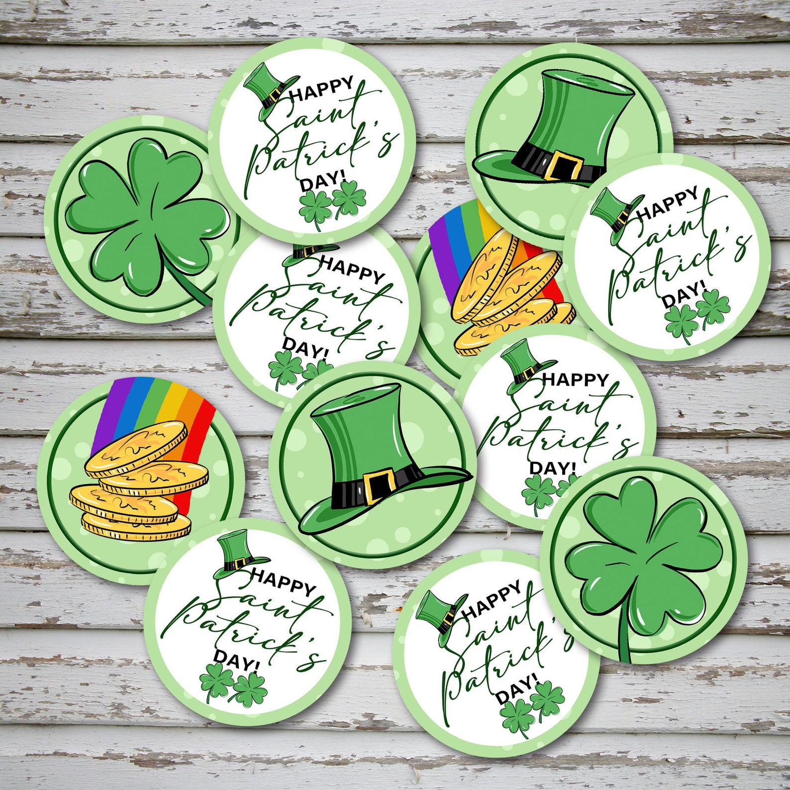 ST PATRICK'S Day Cupcake Toppers Happy St.patrick's Day School Party ...