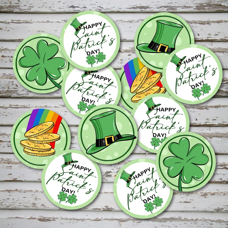 ST PATRICK'S Day Cupcake Toppers Happy St.patrick's Day School Party ...