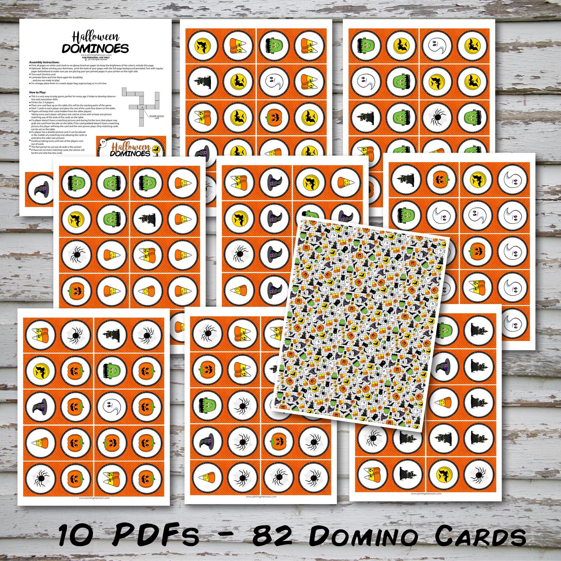 HALLOWEEN - DOMINO GAME – Board Game for the Whole Family, Kids Game ...