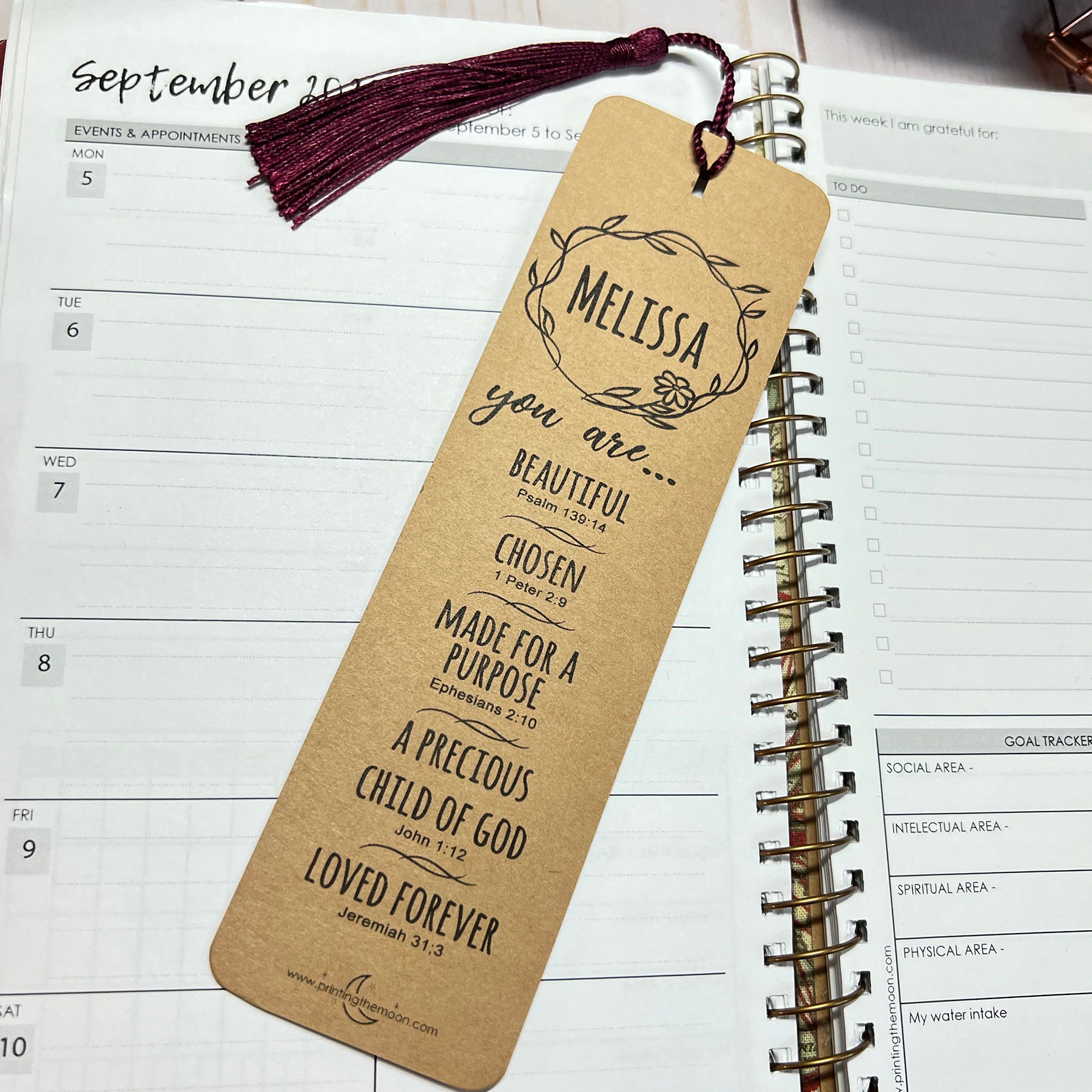 CUSTOM KRAFT BOOKMARK for Women, Custom Name, Gift for Book Lovers ...