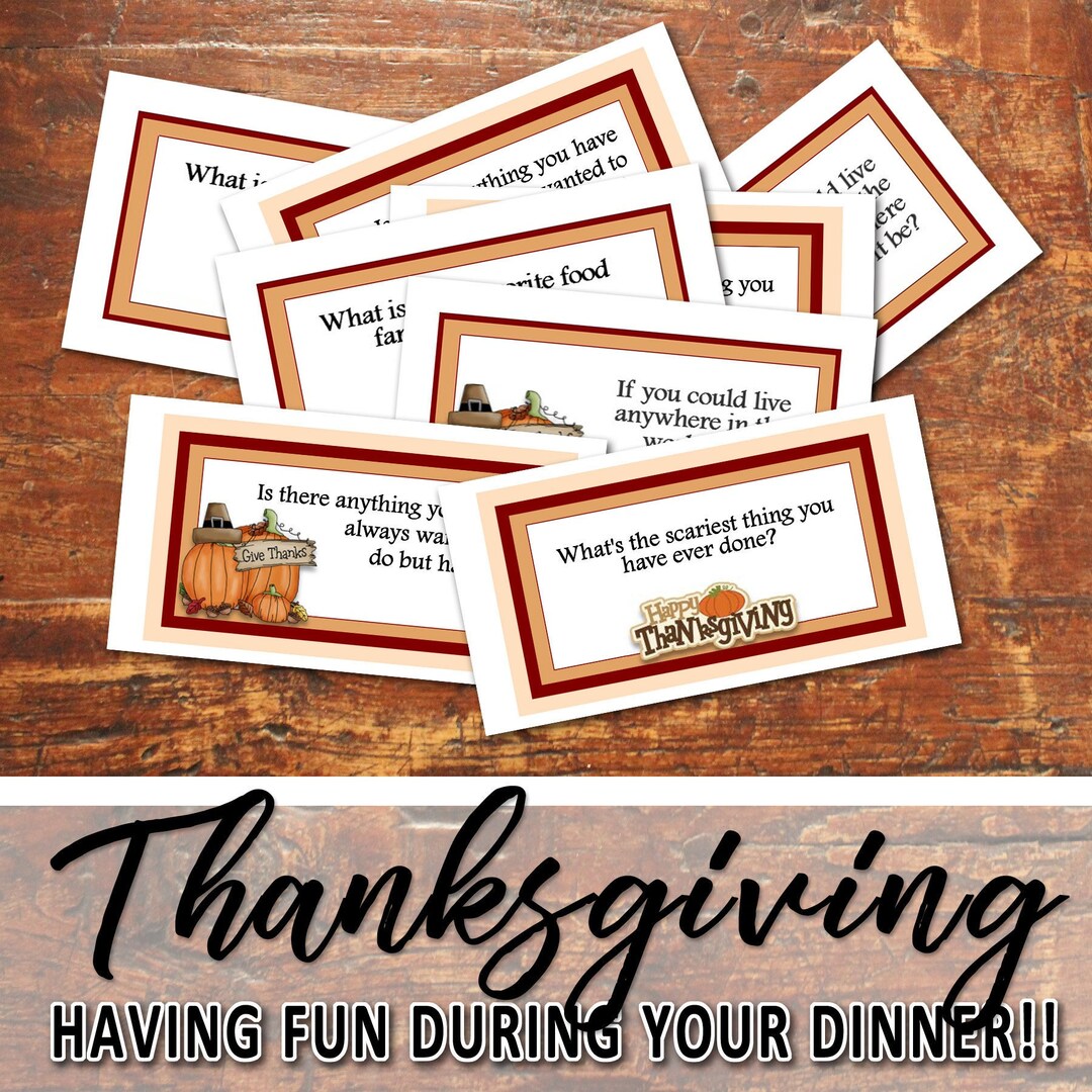 THANKSGIVING CARD GAME -dinner Table Game, Ice-break Game ...