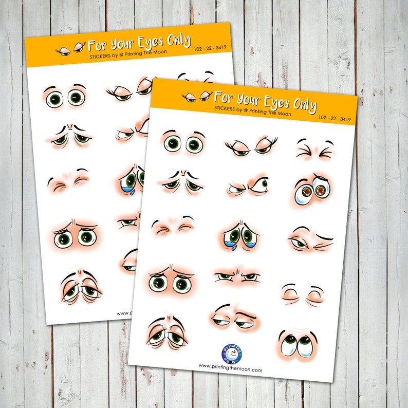 OJOS EXPRESIVOS Hoja de pegatinas EXPRESIONES Hoja de pegatinas de ...
