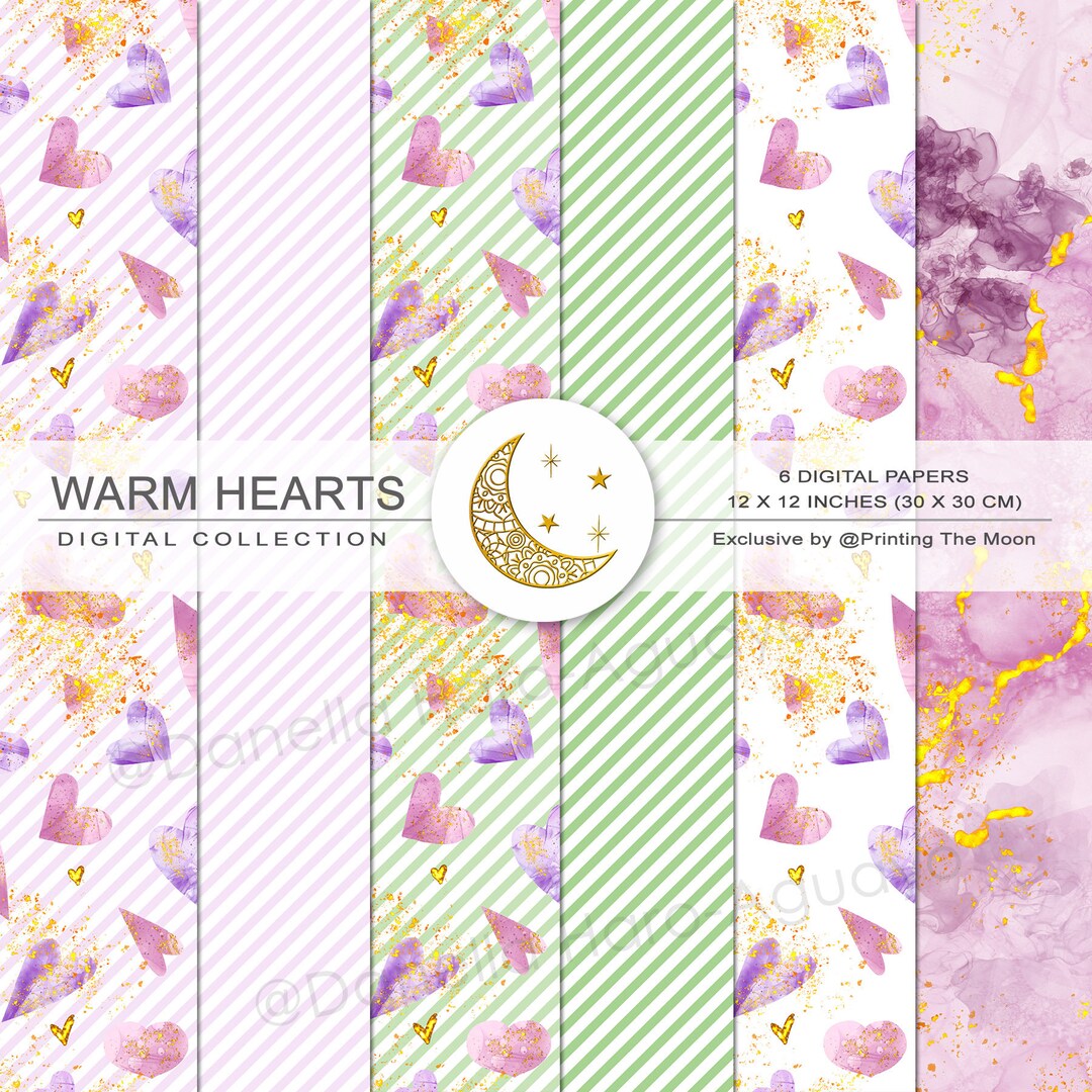Valentine Digital Paper, Hearts Digital Paper, Valentine Seamless ...