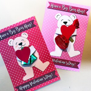 VALENTINE'S Day BIG HUG Card-a Hug With Chocolates-valentine's Day ...