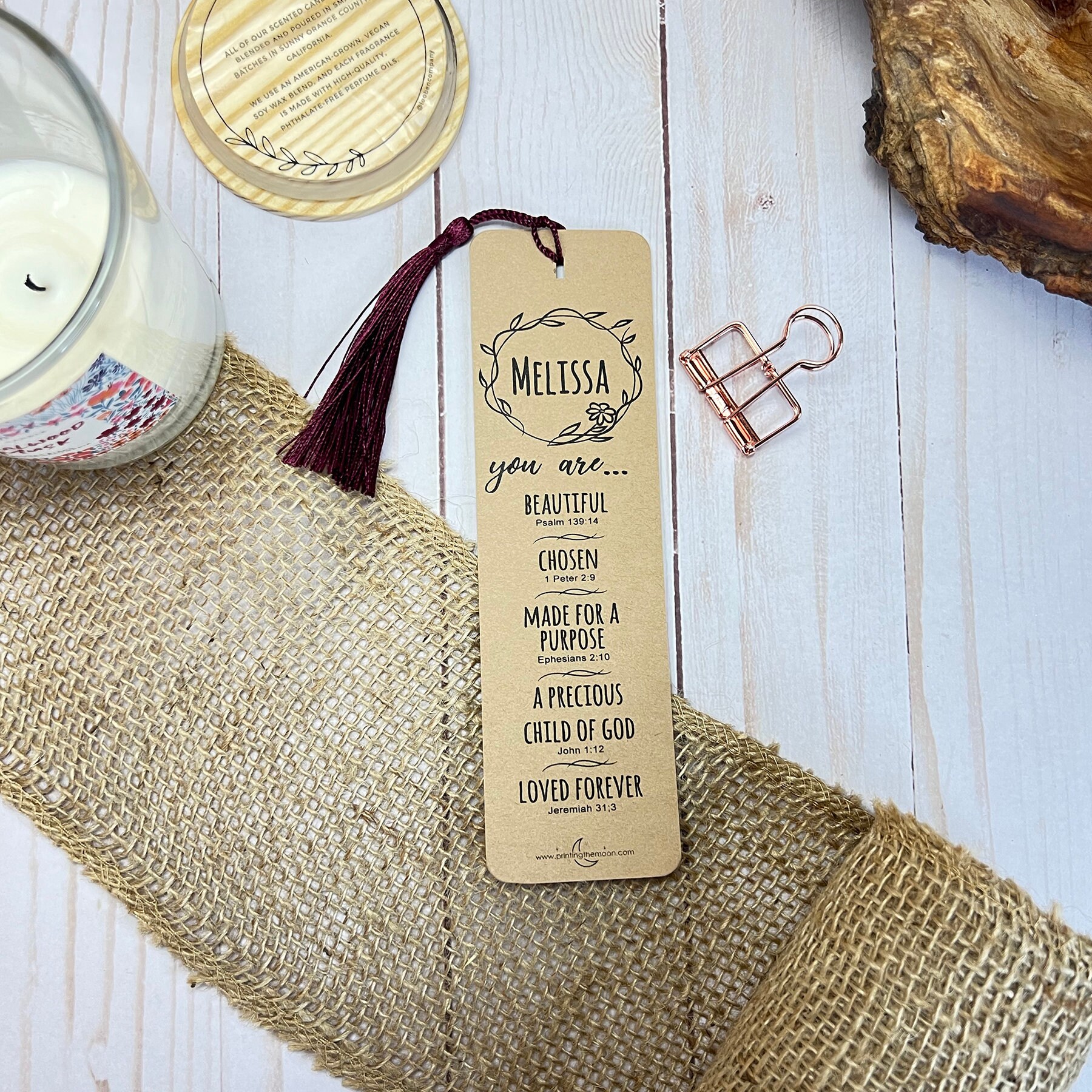 CUSTOM KRAFT BOOKMARK for Women, Custom Name, Gift for Book Lovers ...
