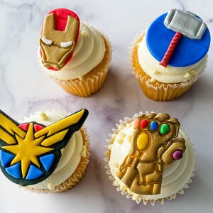 Marvel Superhero Fondant Edible Cupcake Toppers | Etsy