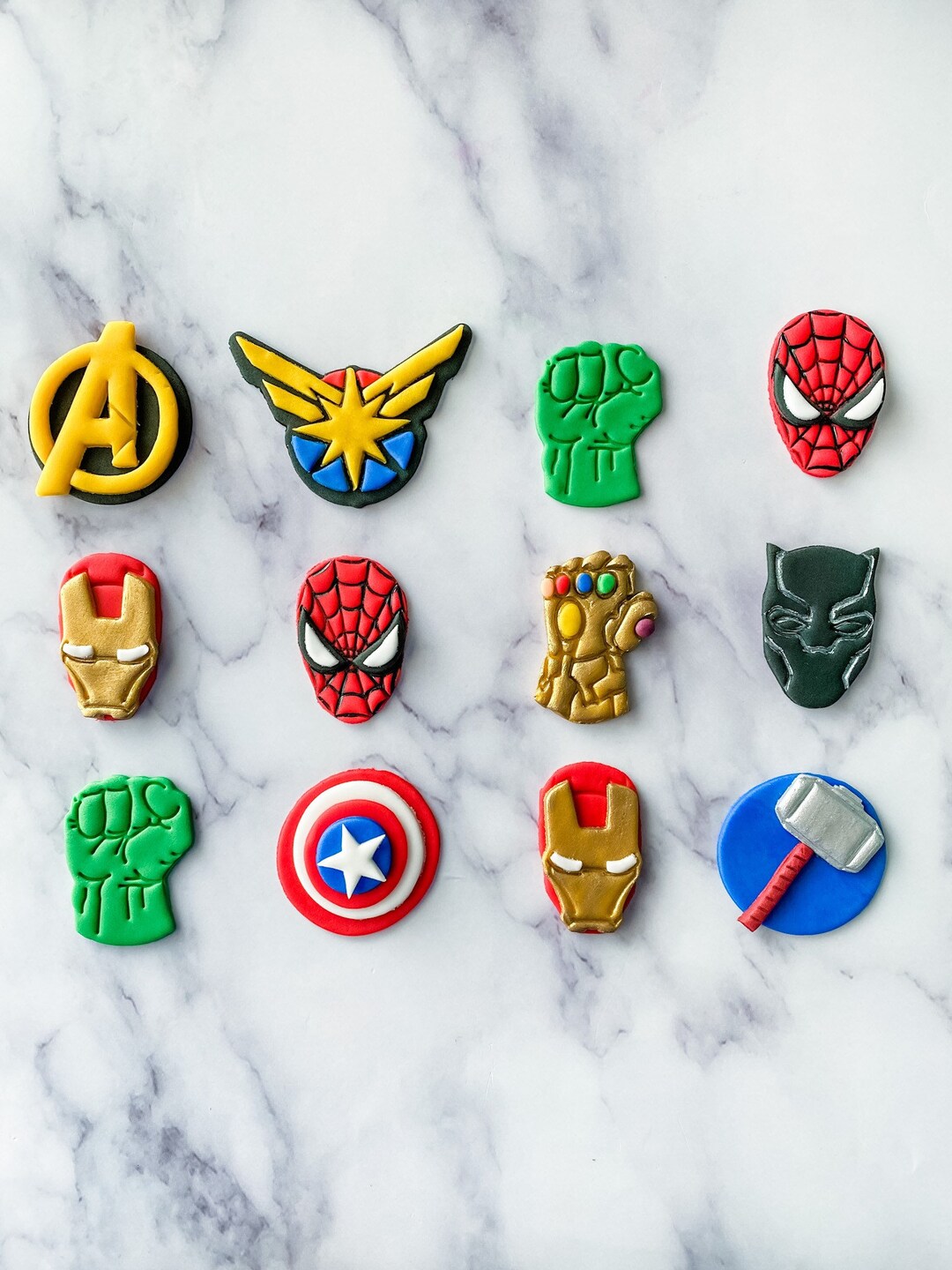 Marvel Superhero Fondant Edible Cupcake Toppers - Etsy