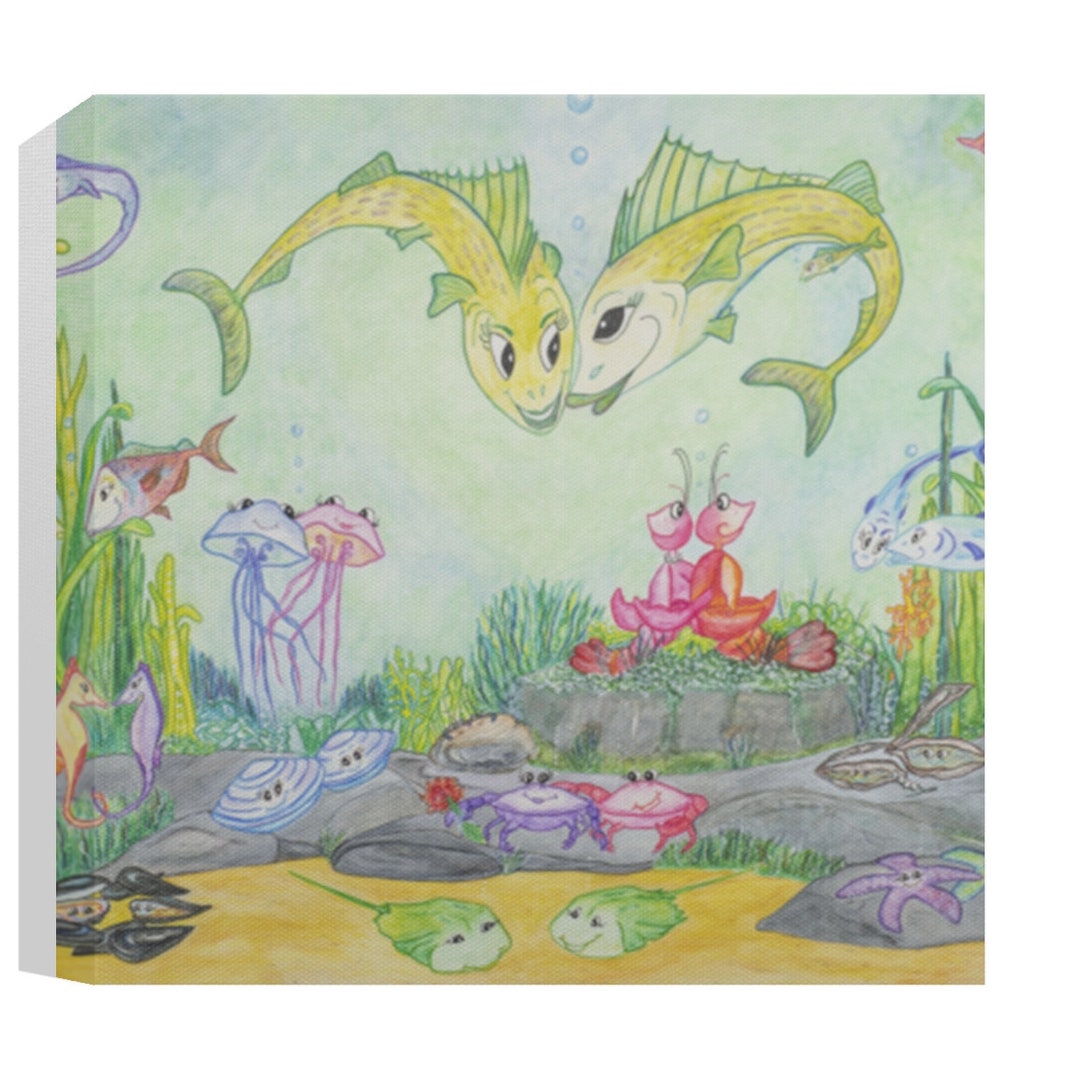 Whimsical Fish Print of Sweet New England Sea Life - Etsy