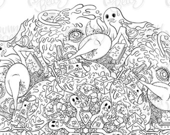 Coven Coloring Page downloadable Digital Copy for Adult. | Etsy