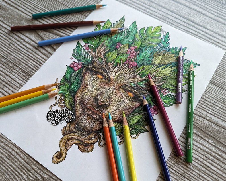 Wood Fairy Coloring Page for Adult Letter and A4 Size - Etsy