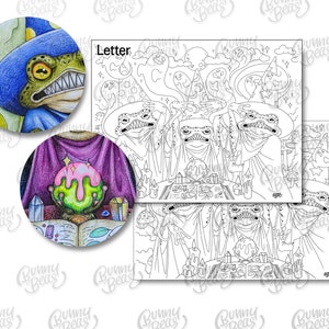 Wizards Frog Brothers Coloring Page downloadable Digital Copy for Adult ...