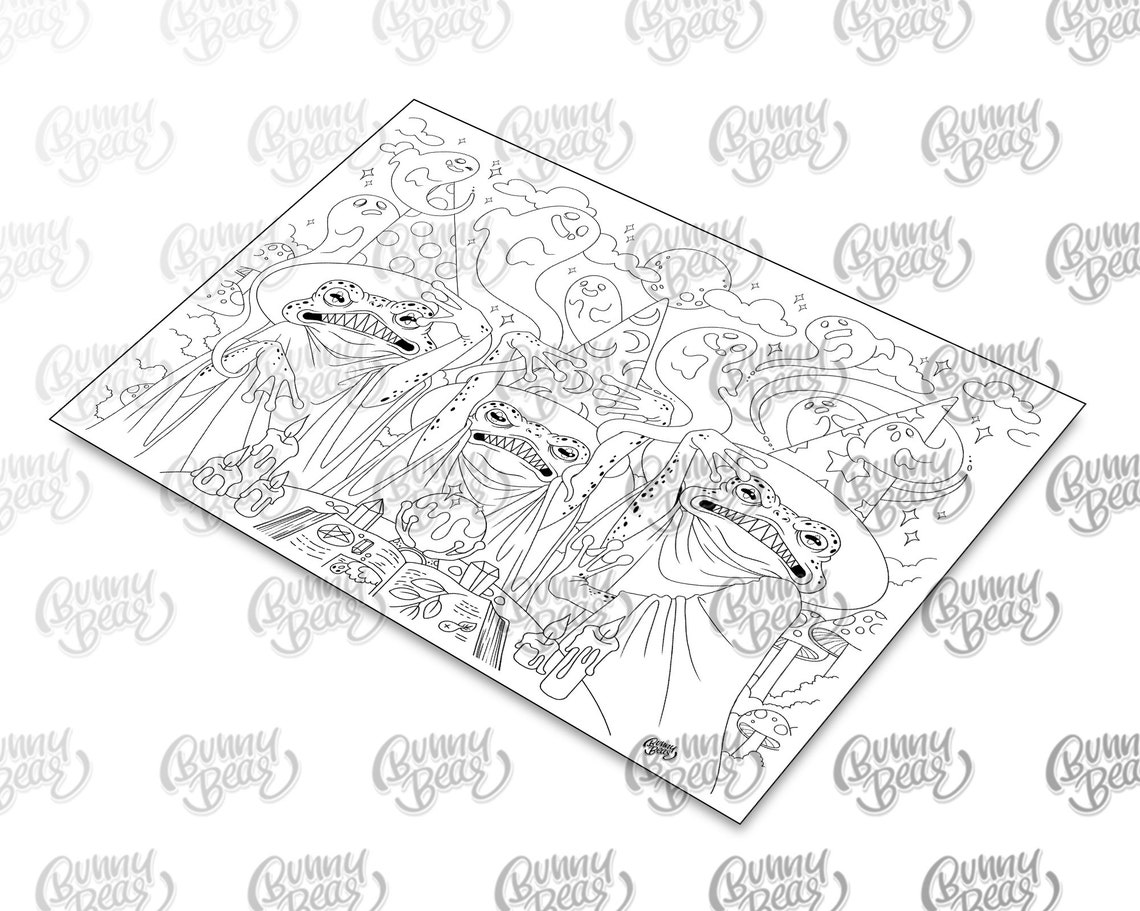 Wizards Frog Brothers Coloring Page downloadable Digital Copy for Adult ...