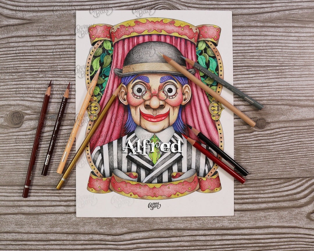 Alfred Coloring Page downloadable Digital Copy for Adult. - Etsy