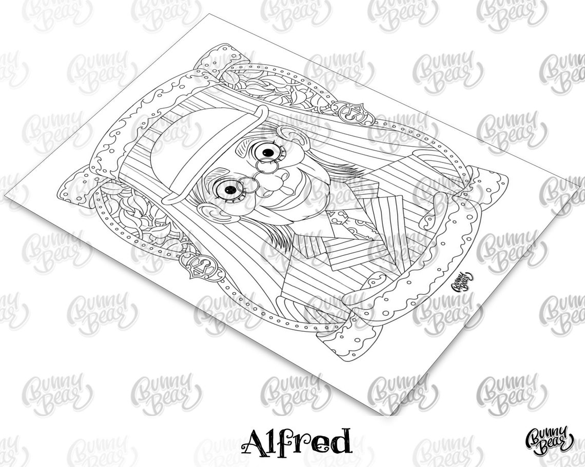 Alfred Coloring Page downloadable Digital Copy for Adult. - Etsy Canada
