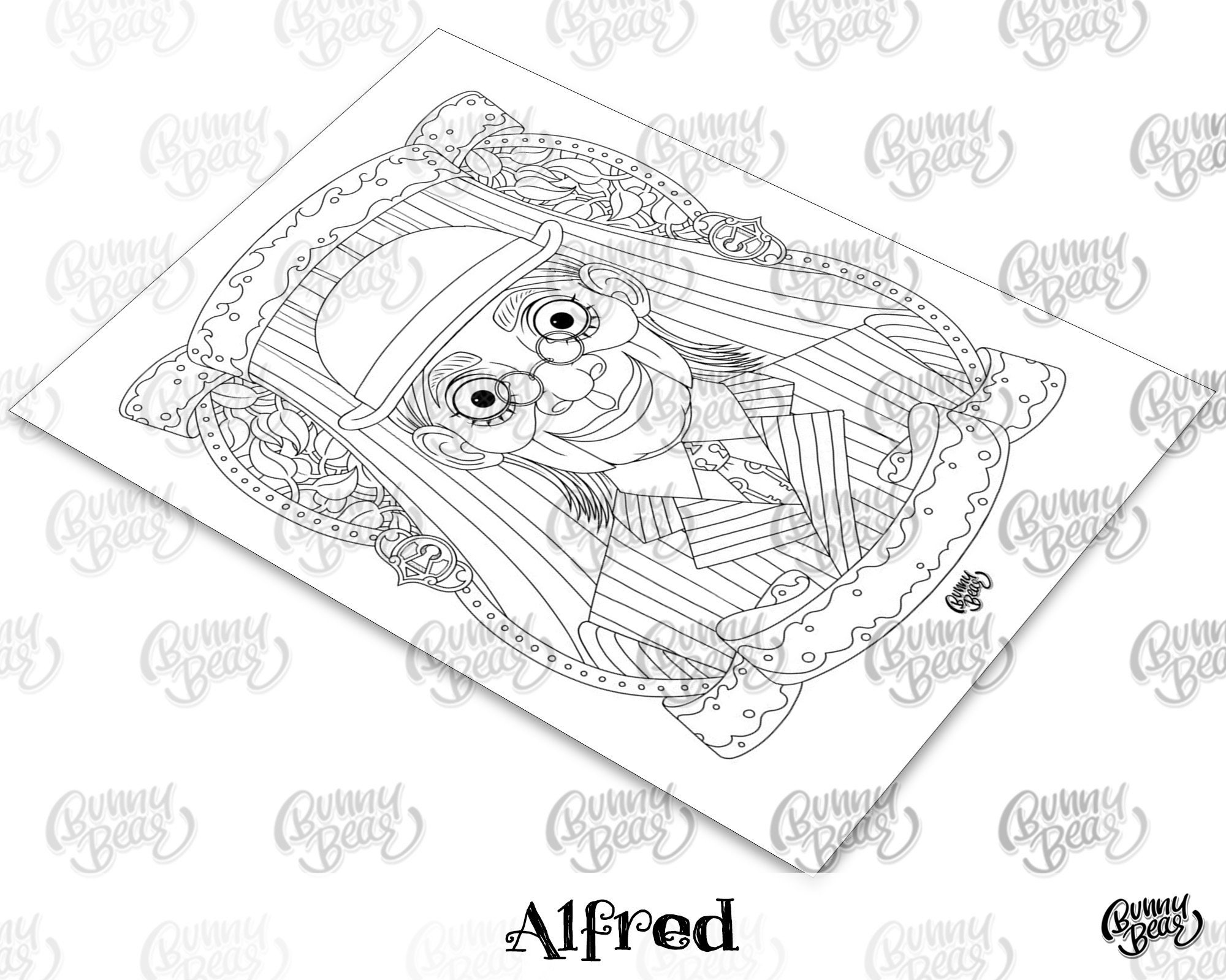 Alfred Coloring Page downloadable Digital Copy for Adult. Pdf File, Jpg ...