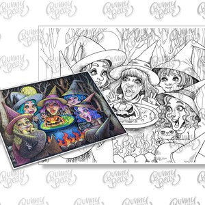 Coven Coloring Page downloadable Digital Copy for Adult. Pdf & Jpg File ...