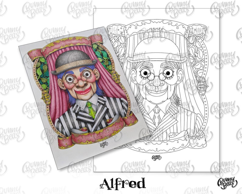 Alfred Coloring Page downloadable Digital Copy for Adult. Pdf File, Jpg ...