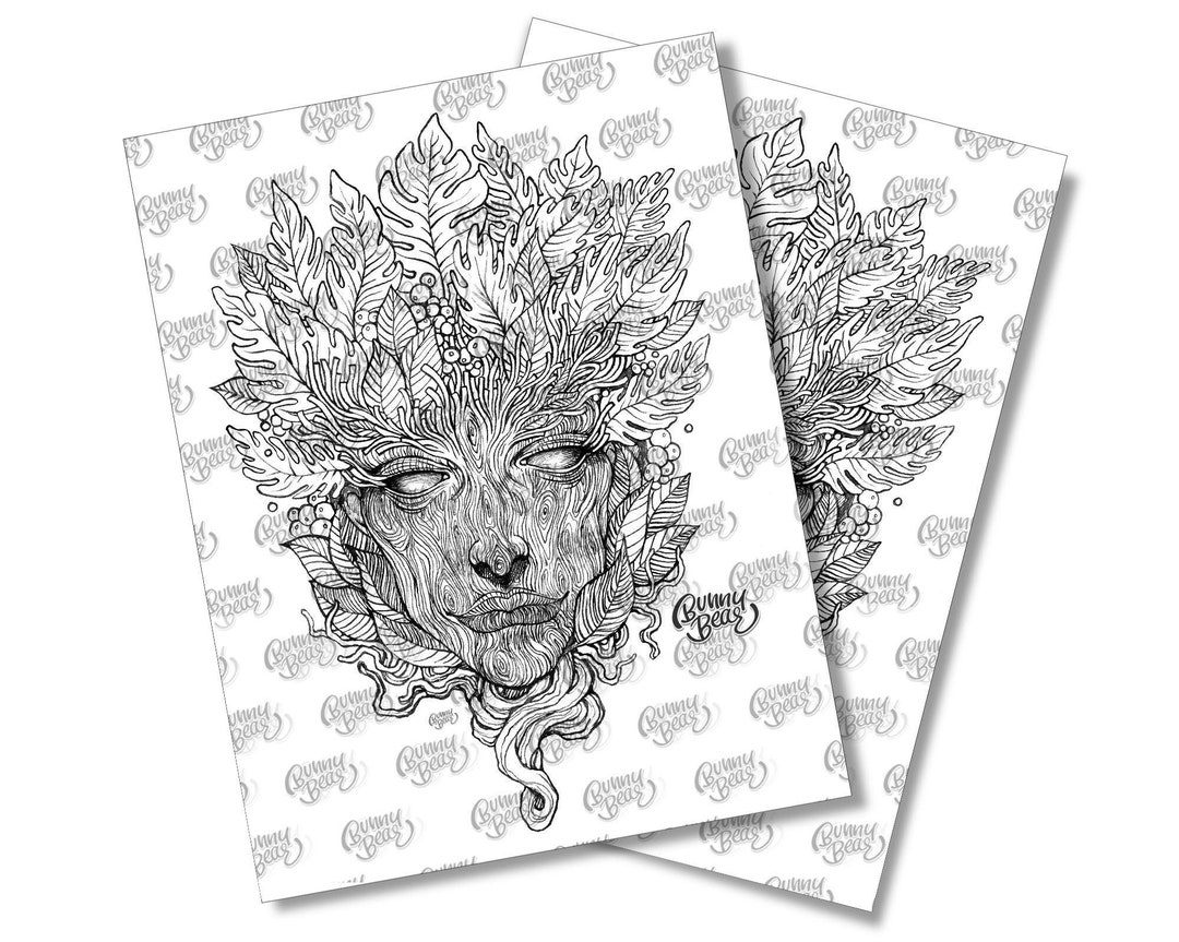 Wood Fairy Coloring Page for Adult Letter and A4 Size - Etsy