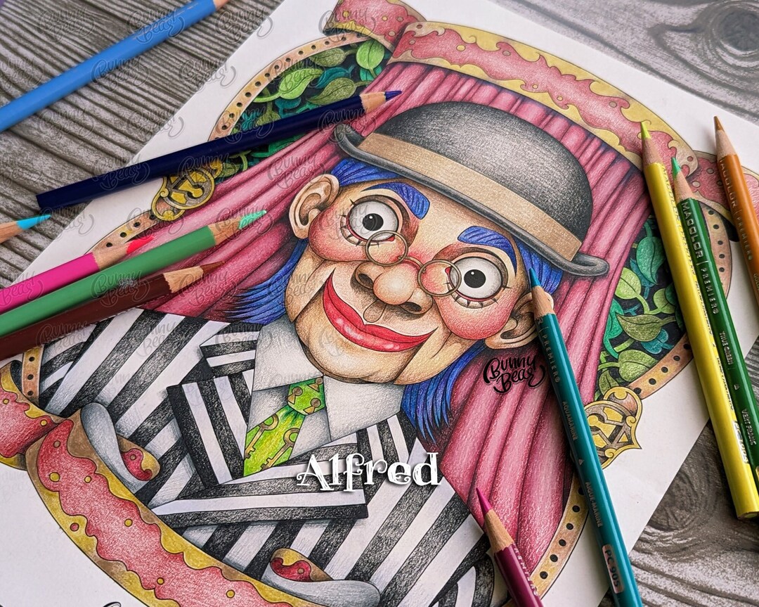 Alfred Coloring Page downloadable Digital Copy for Adult. Pdf File, Jpg ...