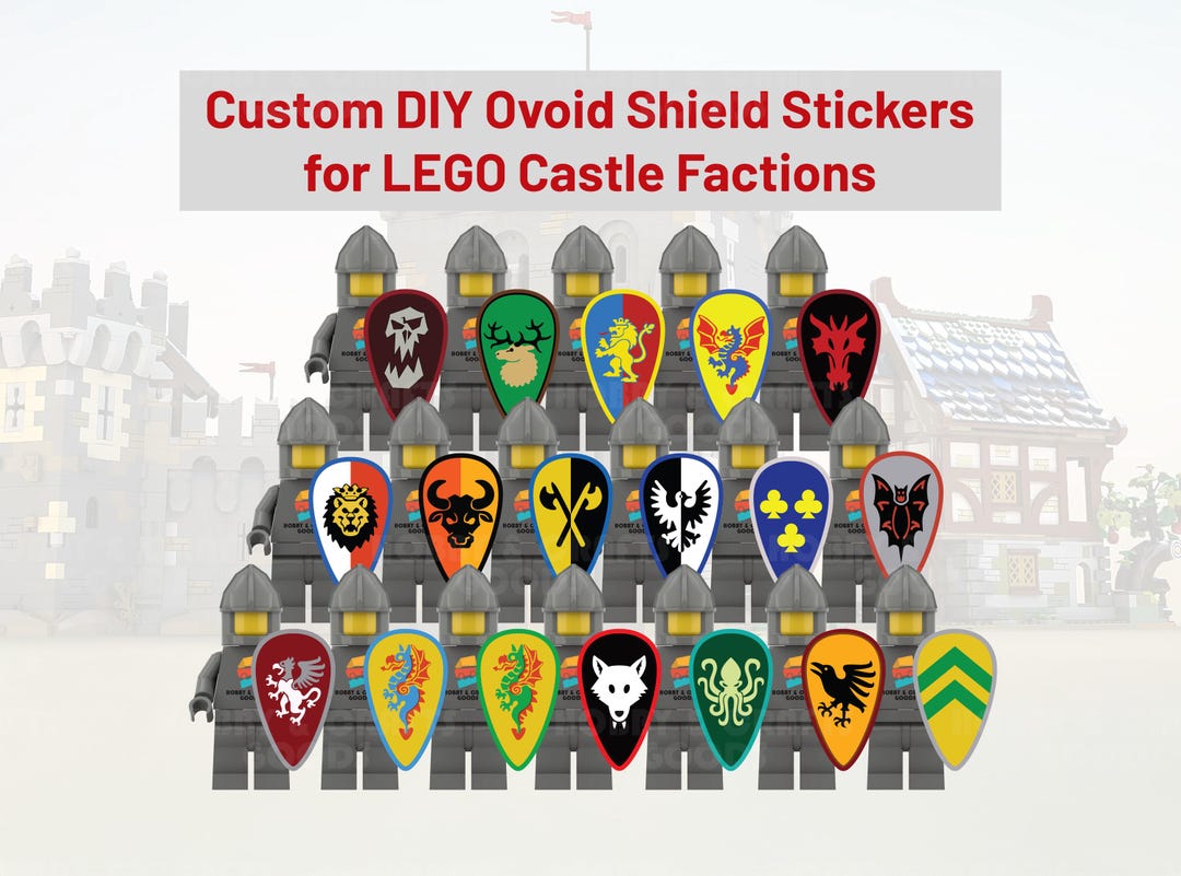 DIY Custom Stickers for LEGO Shields. Custom Castle Factions Shield ...