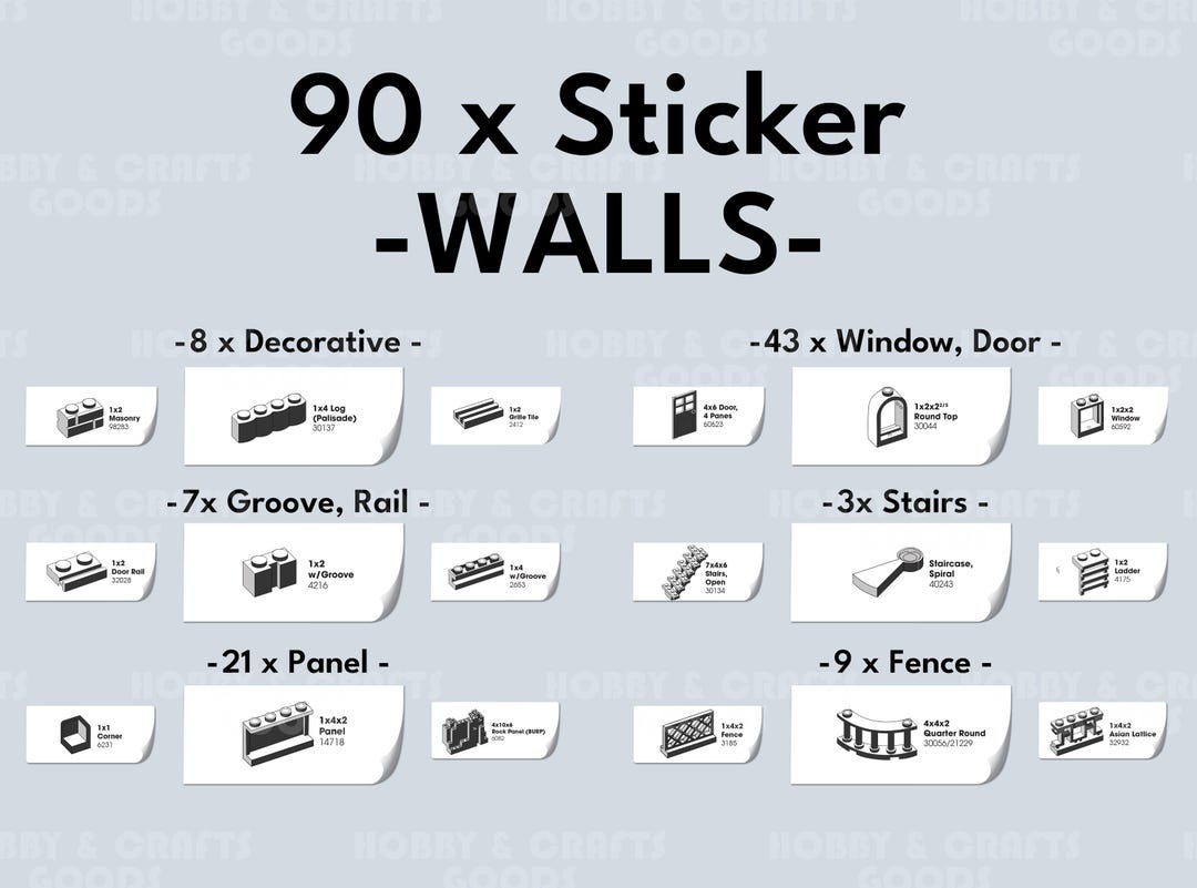 DIY Brick Sorting Labels for Walls (windows, Doors, Panels, Etc ...