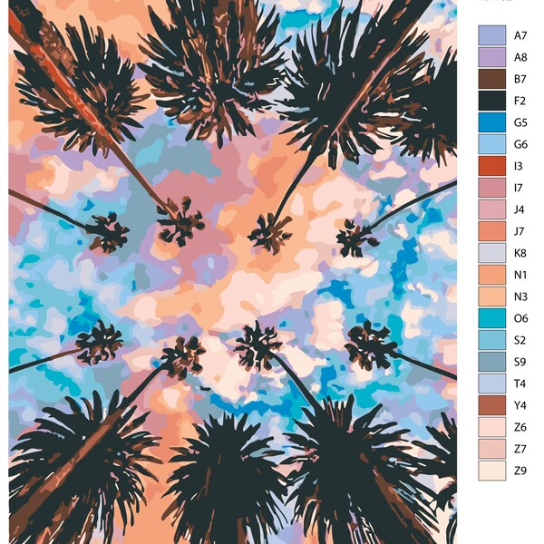 Paint by Numbers Palm Tree - Etsy